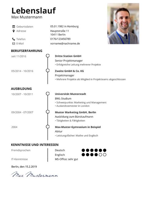 Aktuelle Lebenslauf Vorlagen Muster für deine Bewerbung