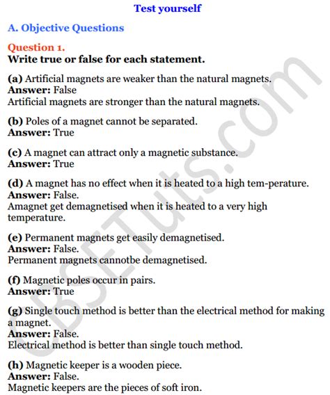 Selina Concise Physics Class 6 Icse Solutions Chapter 6 Magnetism