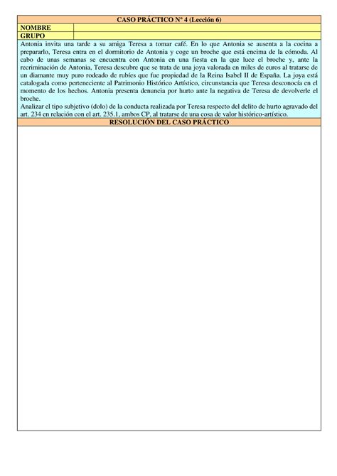 Cp Nº 4 Lección 6 Práctica Caso PrÁctico Nº 4 Lección 6 Nombre