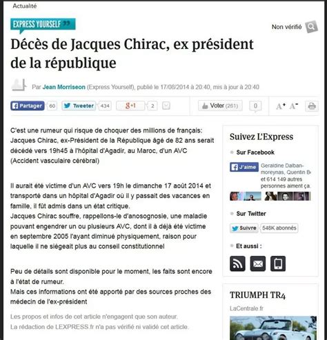 La fausse mort de Jacques Chirac à Agadir Telquel ma