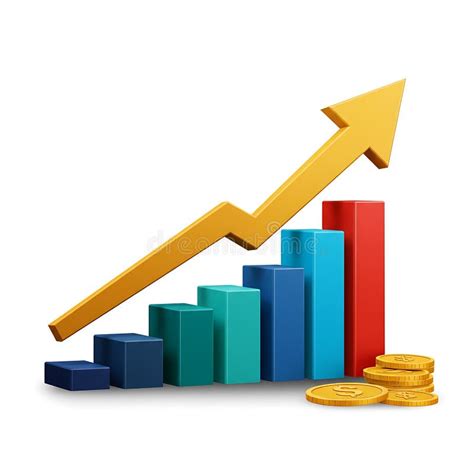 Bar Chart With Ascending Columns In Blue And Red Represents Growth Or
