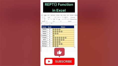 Rept Function In Excelexcel Rept Formulaexcelexceltutorial