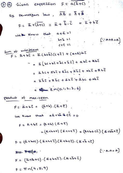 [solved] 2 use boolean algebra to derive the sum of minterm and