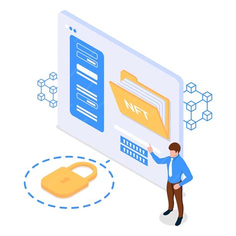 Premium Vector Nft Web Storage Secure Storage For Nonfungible Tokens Isometric Vector