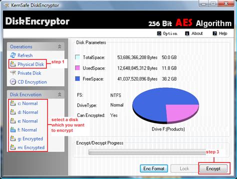 KernSafe Disk Encryption Software Main Interface