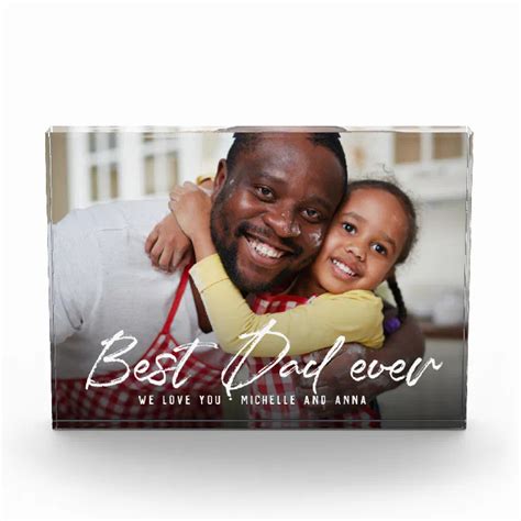 Best Dad Ever Modern Trendy Script Photo Block Zazzle