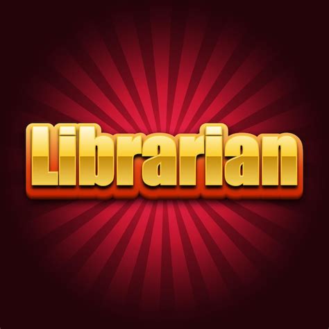 Premium Photo Librarian Text Effect Gold  Attractive Background