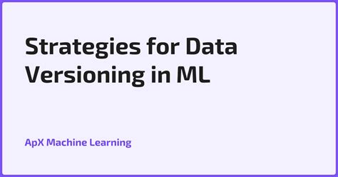 Strategies For Data Versioning In Ml