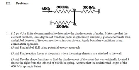 Iii Problems Pts Use Finite Element Method Chegg