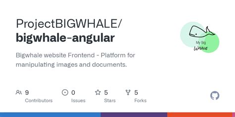 GitHub ProjectBIGWHALE Bigwhale Angular Bigwhale Website Frontend