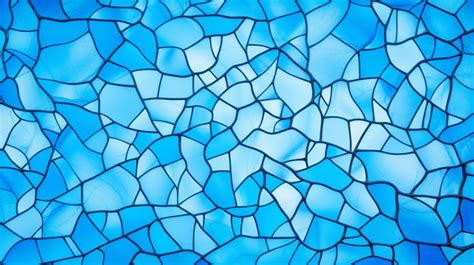 Vibrant Blue Stained Glass Texture Background With Elegant Lines Wave