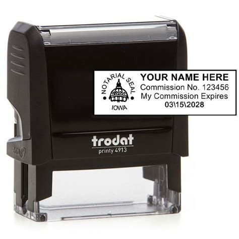 Iowa Notary Rectangular Seal All State Notary Supplies