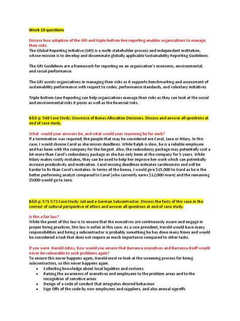 Gri And Tbl Reporting Enables Risk Management Pdf Economies Business