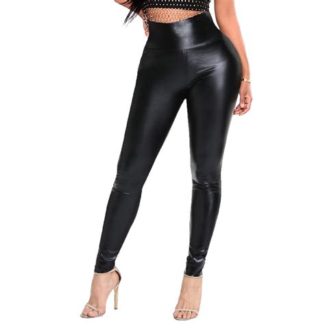 Everso Leggings Cuerina Cintura Alta Elástica Sexy Mujer