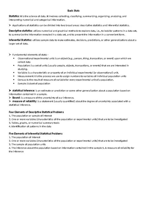 Basic Stats Basic Stats Statistics It Is The Science Of Data It