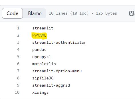 Error Installing The Pyyaml Requierement Community Cloud Streamlit