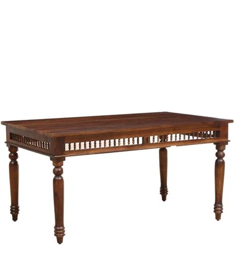 Buy Taksh Sheesham Wood 6 Seater Dining Set With Bench With Brown