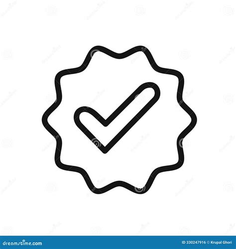Verified Badge Icon Linear Graphics Set Vector Stock Vector Illustration Of Shape Checkmark