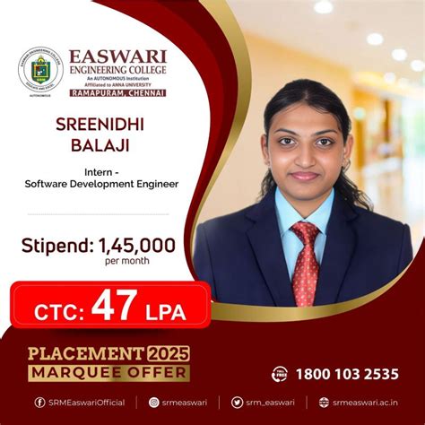Srmeaswari Easwariengineeringcollege Placementsuccess