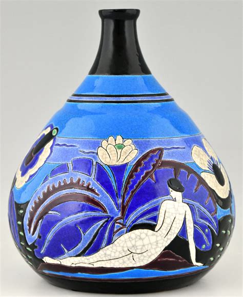 Art Deco Vase With Nudes Baigneuses Deconamic