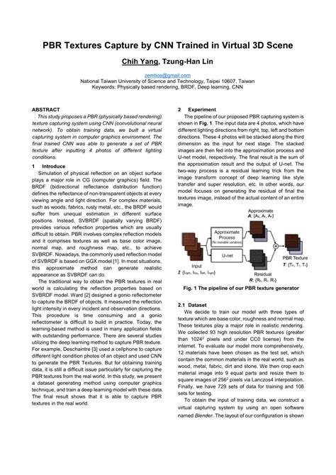 Pdf Pbr Textures Capture By Cnn Trained In Virtual 3d Scene