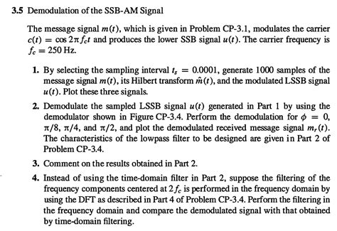 The Message Signal M T Which Is Given In Problem Chegg Com