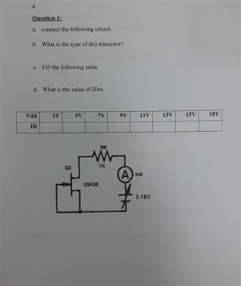 Solved 4 Question 1 A Connect The Following Circuit B Chegg Com