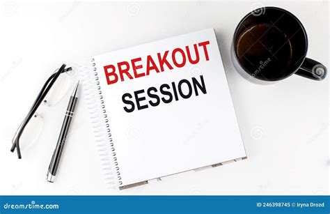 Breakout Sessions Text With Jigsaw Puzzle On Red Background Royalty