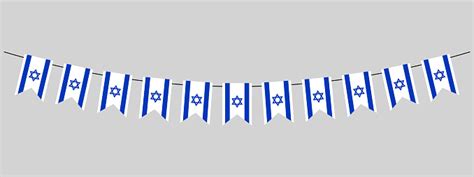 이스라엘 독립 기념일 이스라엘 띠 화환의 국기 축하를 위한 깃발 걸기 페넌트 욤 하츠마우트 벡터 일러스트레이션 이스라엘에 대한 스톡 벡터 아트 및 기타 이미지 Istock