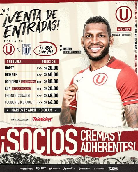 Universitario De Deportes Vs Alianza Lima Precios De Entradas Para El