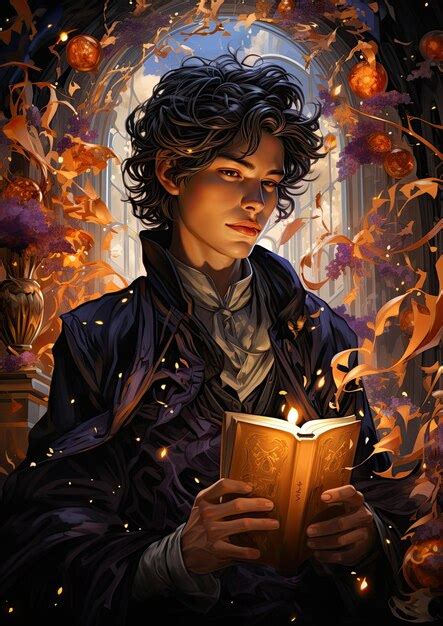 Premium Ai Image Pretty Man Guy Portrait Fantasy Illustration Tattoo