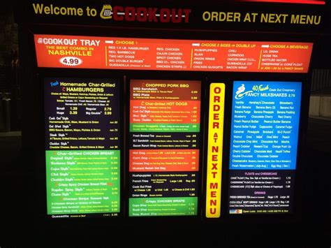 Cookout Menu Sheets