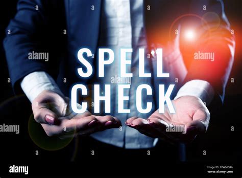 Writing Displaying Text Spell Check Concept Meaning To Use A Computer