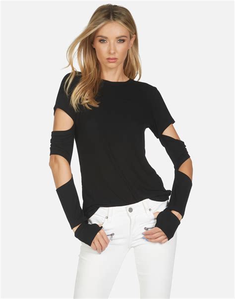 Womens L S Slit Sleeve Tee Granger Core By Michael Lauren