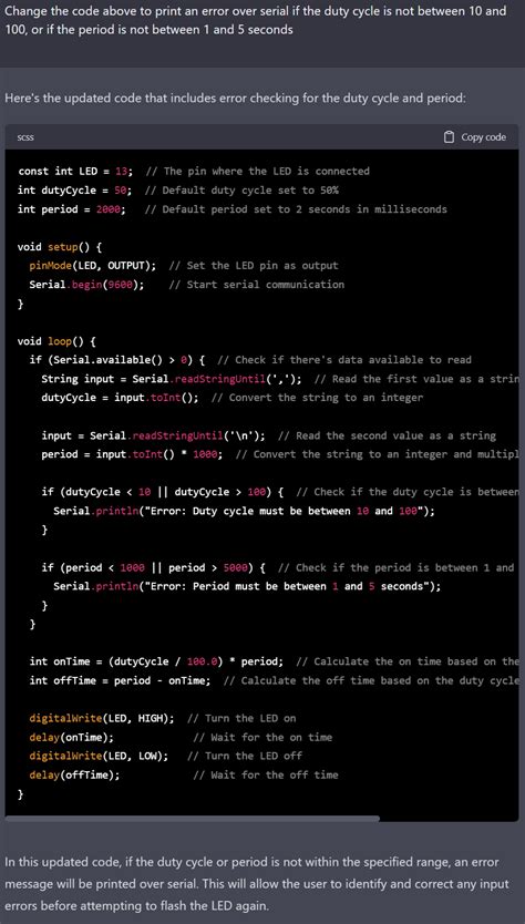 chat gpt writes perfect arduino code tinker assist blog