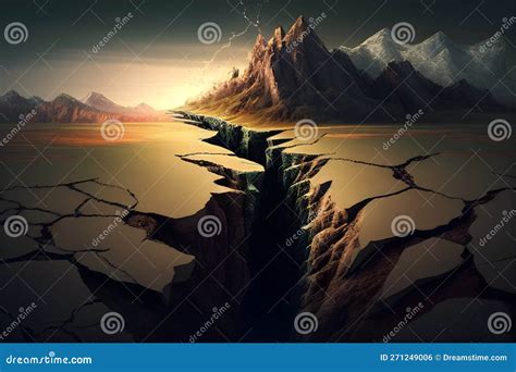 Tectonic Plate Shift And Tectonic Fault Concept Generative Ai Stock Illustration Illustration