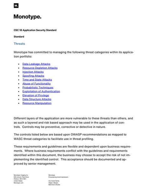 Mtinformation Securitycsc18applicationsecuritystandardpdf