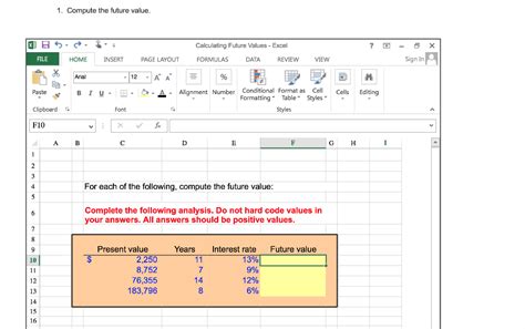 Solved 1 Compute The Future Value Calculating Future