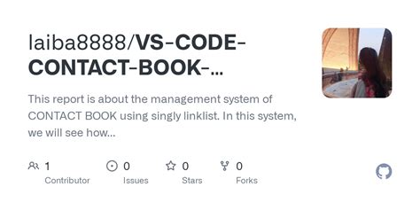 Github Laiba Vs Code Contact Book Management System This Report
