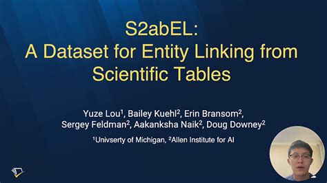 Underline S2abel A Dataset For Entity Linking From Scientific Tables Video