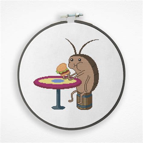 Spongebob Cockroach Cross Stitch Pattern Pdf Etsy