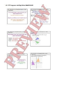 GL22 Congruence With Rigid Motion SMARTBOARD By 1Math4All TPT