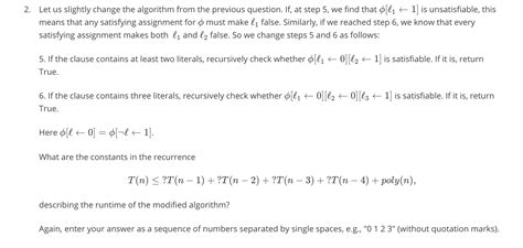 Solved 1 Let O Be A Cnf Formula And L Be A Literal Ie A