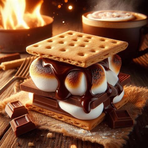 A Delicious Smore Treat With Gooey Marshmallow And Melted Chocolate