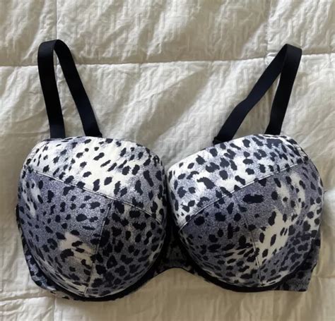 Cacique Boost Plunge Bra Size 42ddd Push Up Leopard Blue Black £1687