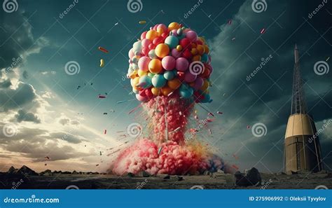 Balloon Pop Explosion Burst Animation Step Frames Isolated On White Cartoon Vector