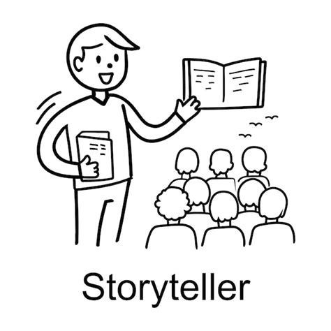 Premium Vector A Sketchy Icon Of Storyteller