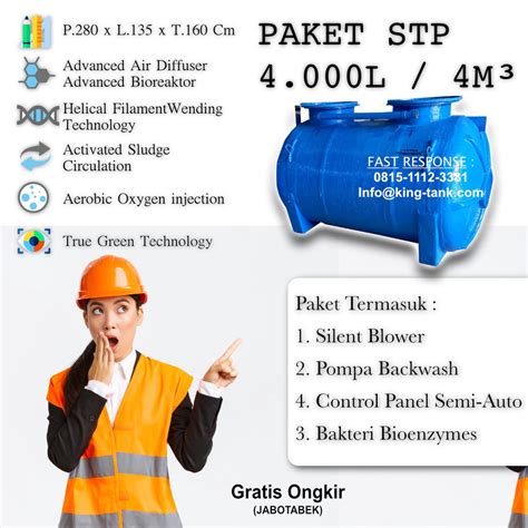 Jual Paket Tangki Stp Biotech 4000 Liter 4m3 Shopee Indonesia