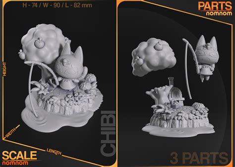 Ankha Chibi 3d Printed Model Unassembled Unpainted Etsy