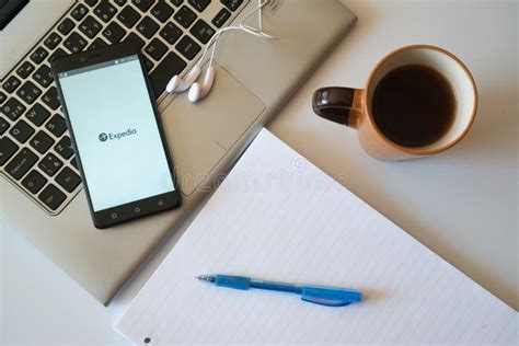 Expedia Go Application On Smartphone Editorial Stock Image Image Of